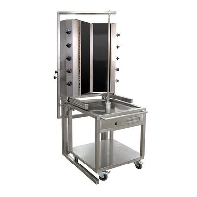 Öztiryakiler V Type Glass Rotary Cooker with Trolley, 10 Radius, Gas Price