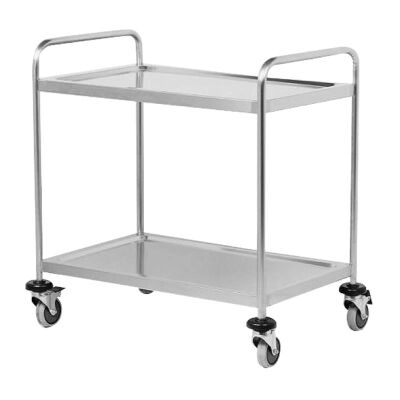 Smart Chef X1104 Stainless Steel 2 Tier Service Trolley, 84.5x52.5x94 ...