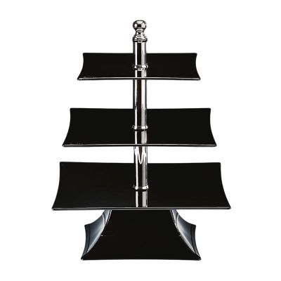 Zicco ZCP-632 Polycarbonate Display Stand, 3 Layers, 39 cm, Black